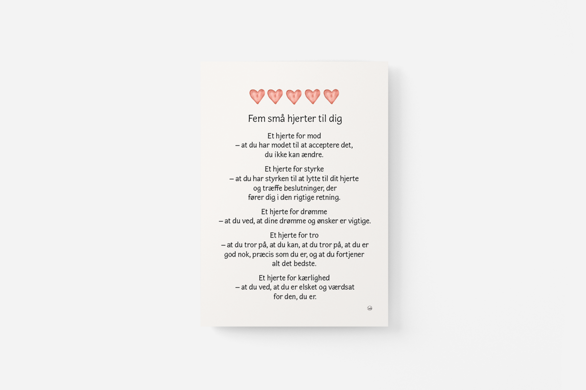 5 små hjerter til dig A5 - A5 Kort (små plakater 15x21cm) - Smilia